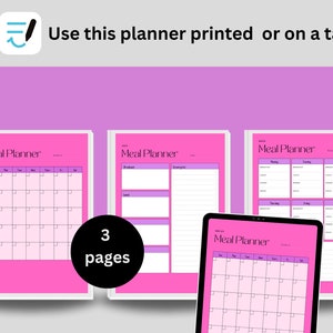 Printable Meal Planner, Weekly Food Diary (letter Size) (digital ...