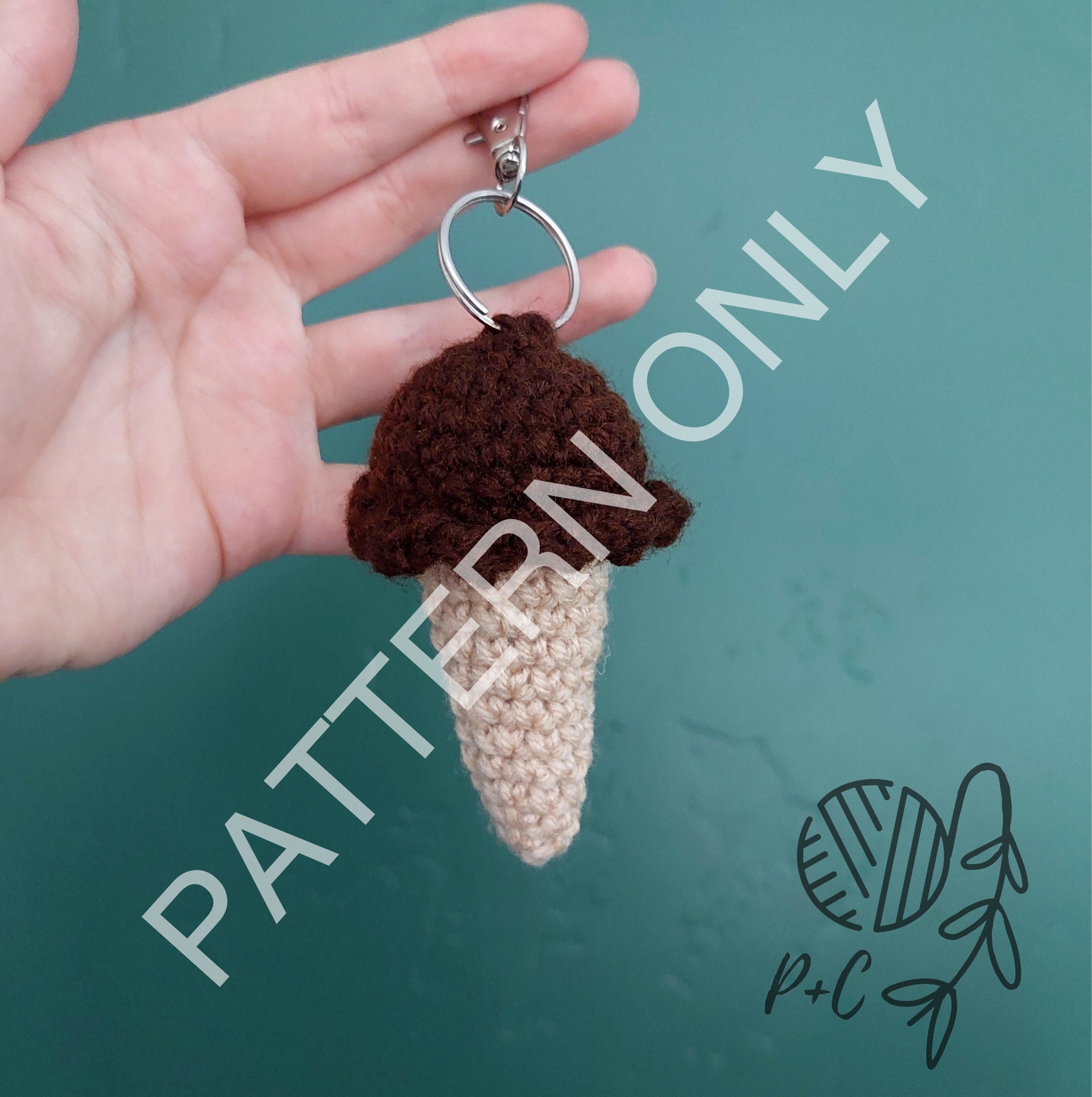 Ice Cream Cone Keychain Pattern (crochet) - Etsy