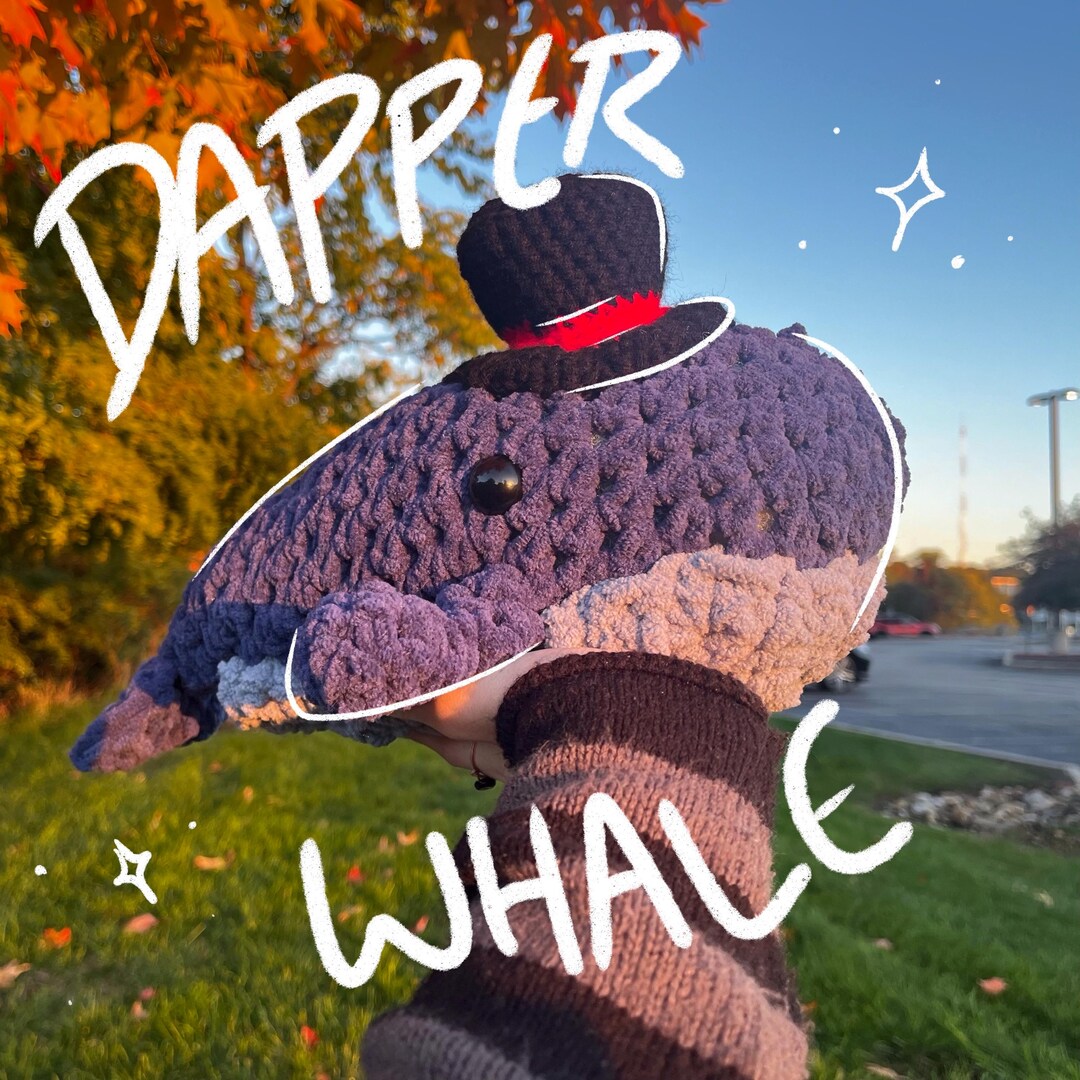 Dapper Whale Plush - Crochet - Etsy