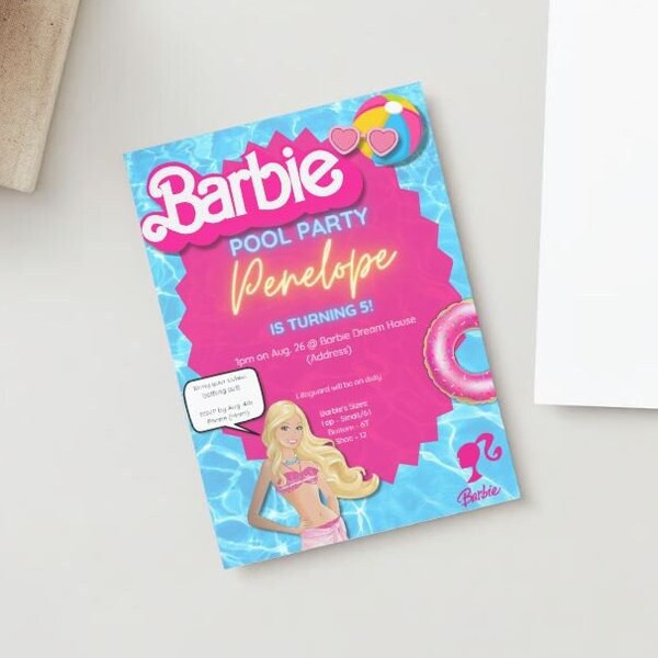 Barbie Birthday Pool Party - Etsy