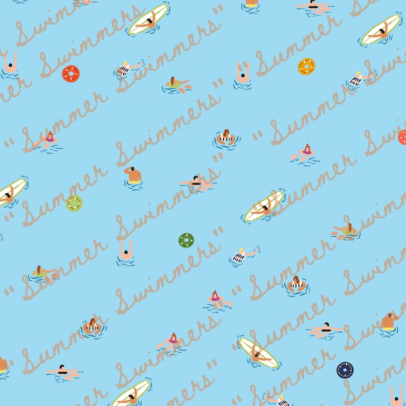 Summer Swimmers Pattern Clipart - Etsy