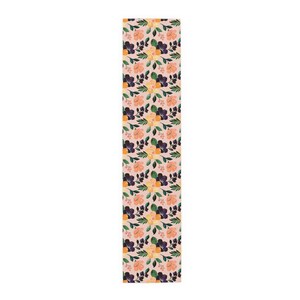 Peach Polyester Table Runner With Flower Pattern, Shades of Yellow ...