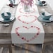 Elegant Heart Patterned Table Runner White With Small Red Hearts ...