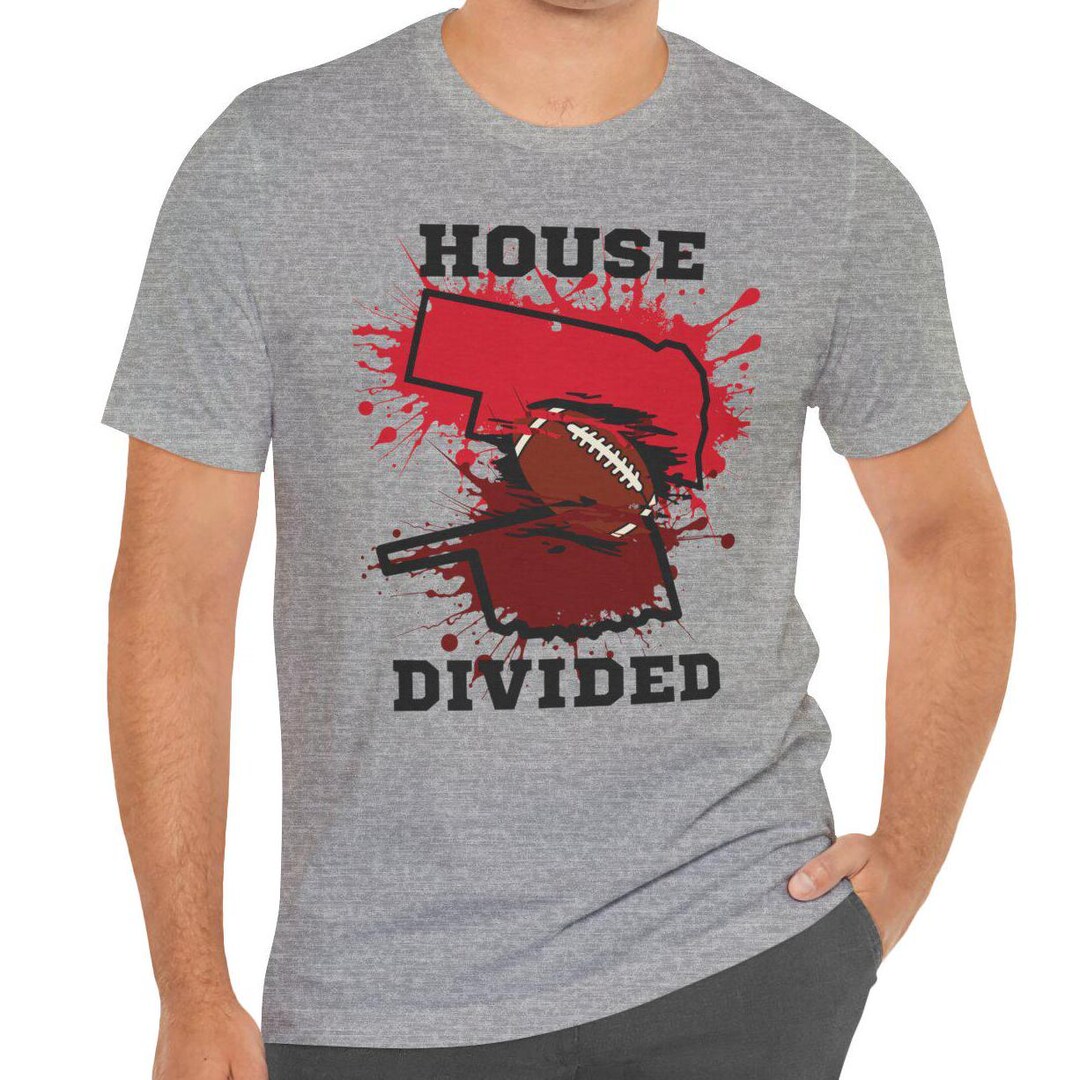 Nebraska and Oklahoma House Divided Unisex Tee, Nebraska and Oklahoma ...
