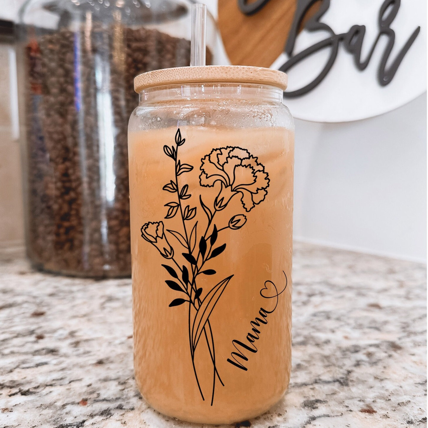 Wildflower Coffee Cup Personalized / Coffee Cup Birth Flower Custom ...