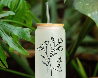 Wildflower Coffee Cup Personalized / Coffee Cup Birth Flower Custom ...
