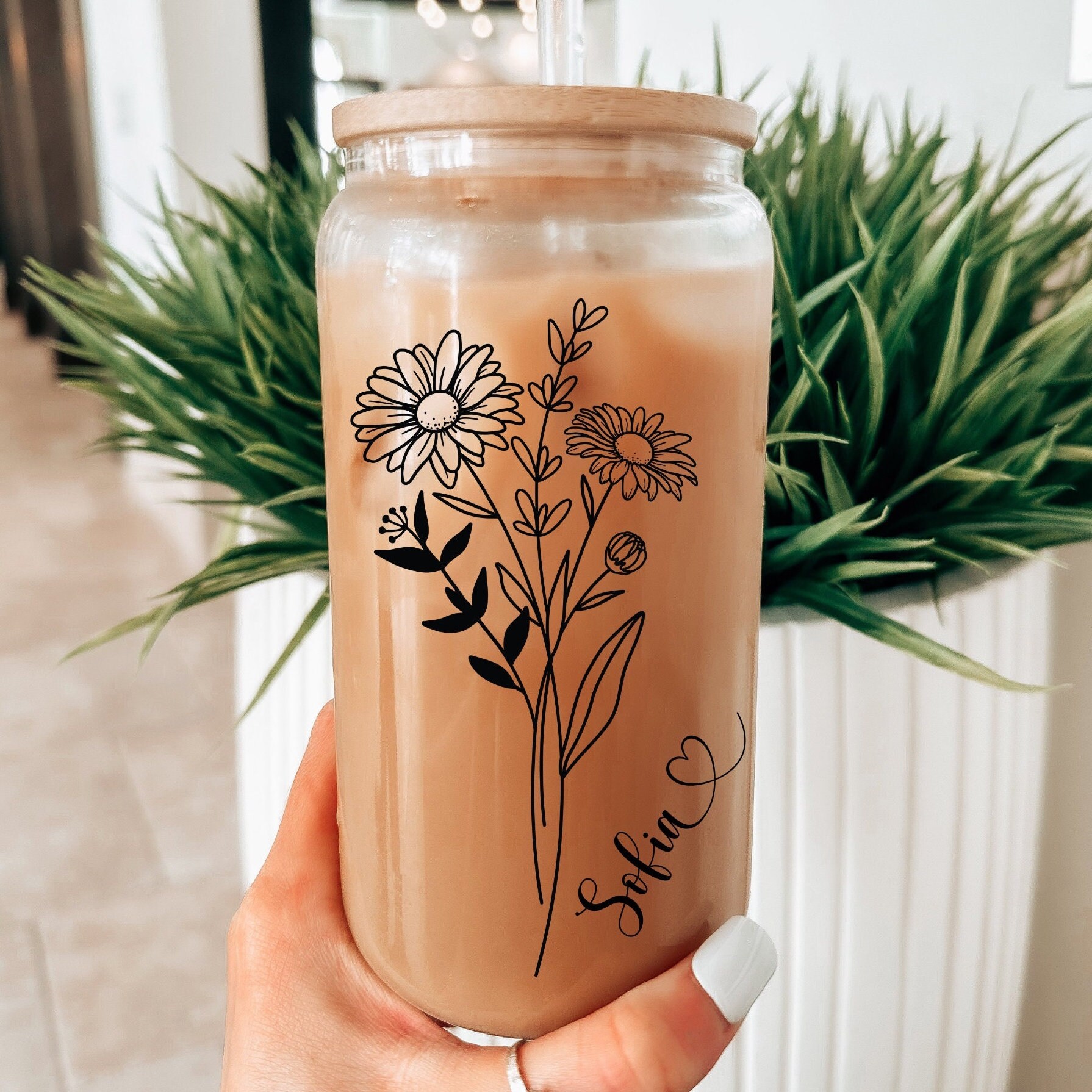 Wildflower Coffee Cup Personalized / Coffee Cup Birth Flower Custom ...