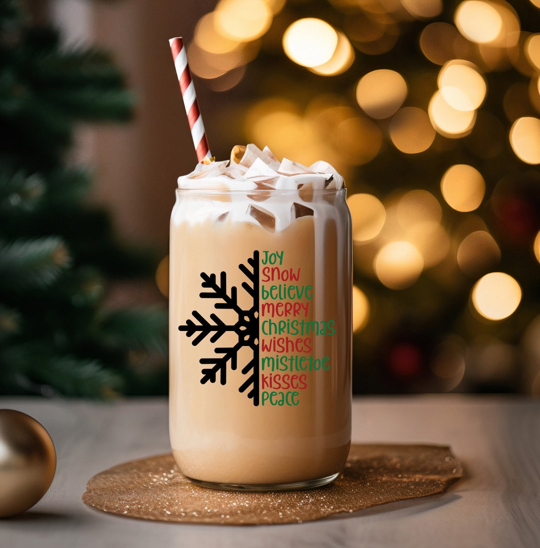 Christmas Iced Coffee / Merry Christmas Coffee Cup / Christmas Gift ...