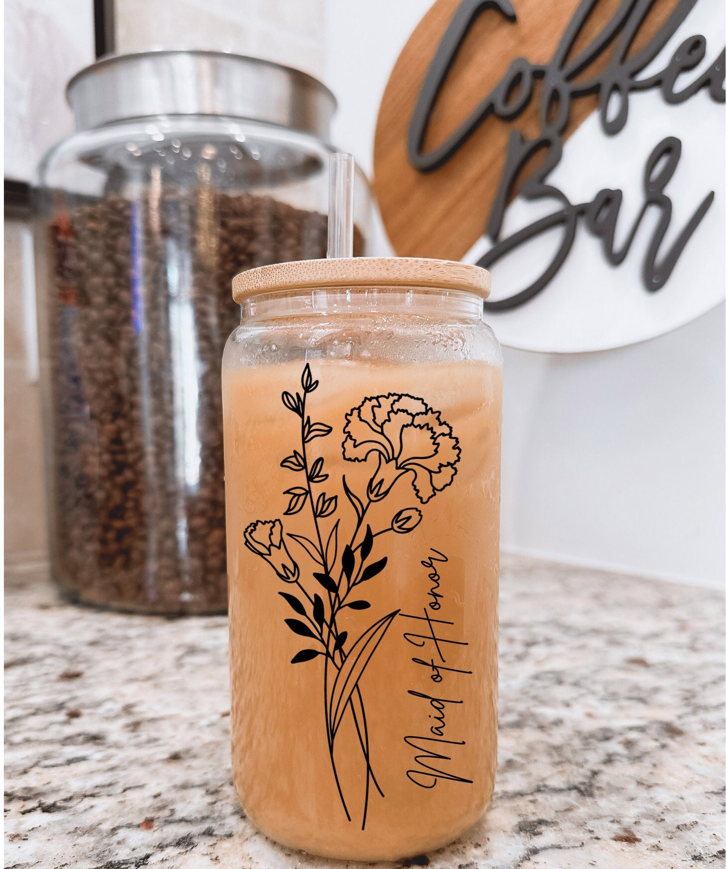 Personalized Birth Flower Coffee Cup / Wildflower Coffee Cup Custom ...