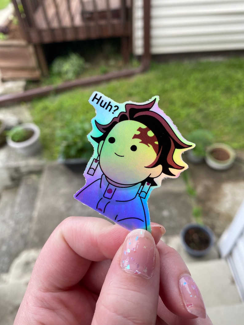 Demon Slayer Tanjiro Kamado Holographic Sticker Cute Funny Tanjiro ...