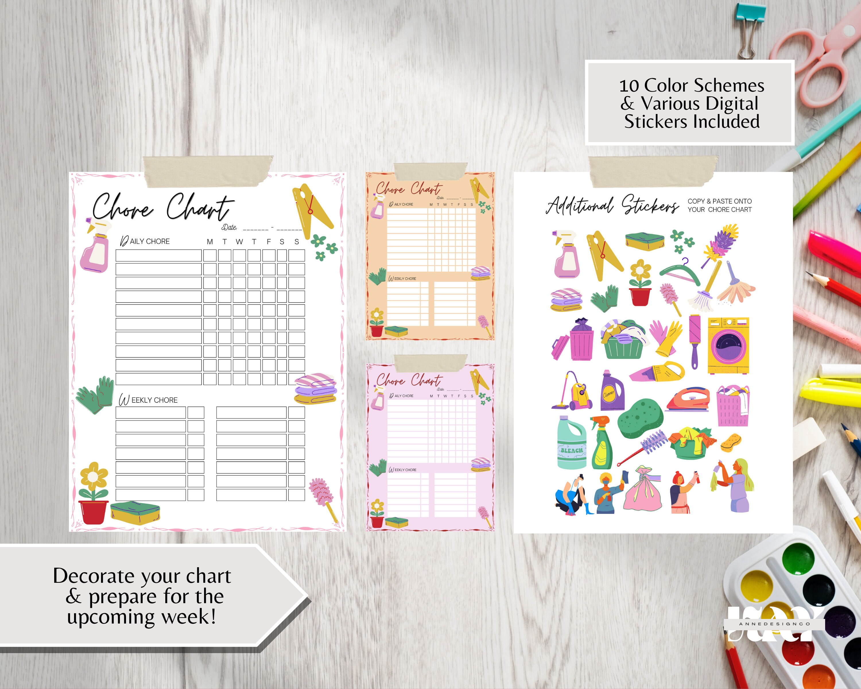 Chore Chart for Kids Kids Chores List Weekly Chore Chart - Etsy