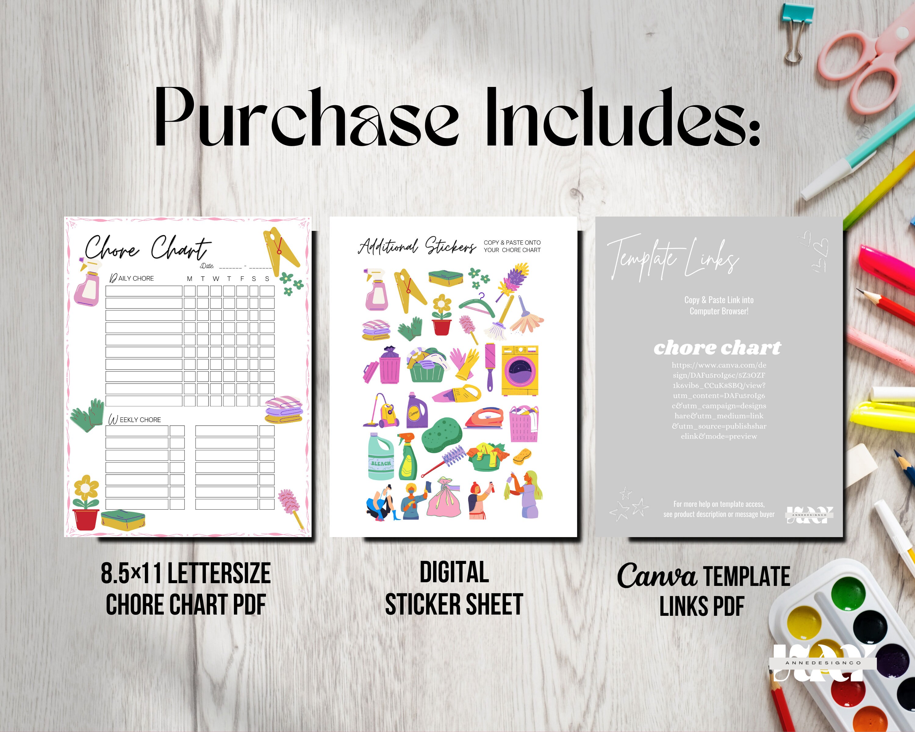 Chore Chart for Kids Kids Chores List Weekly Chore Chart - Etsy