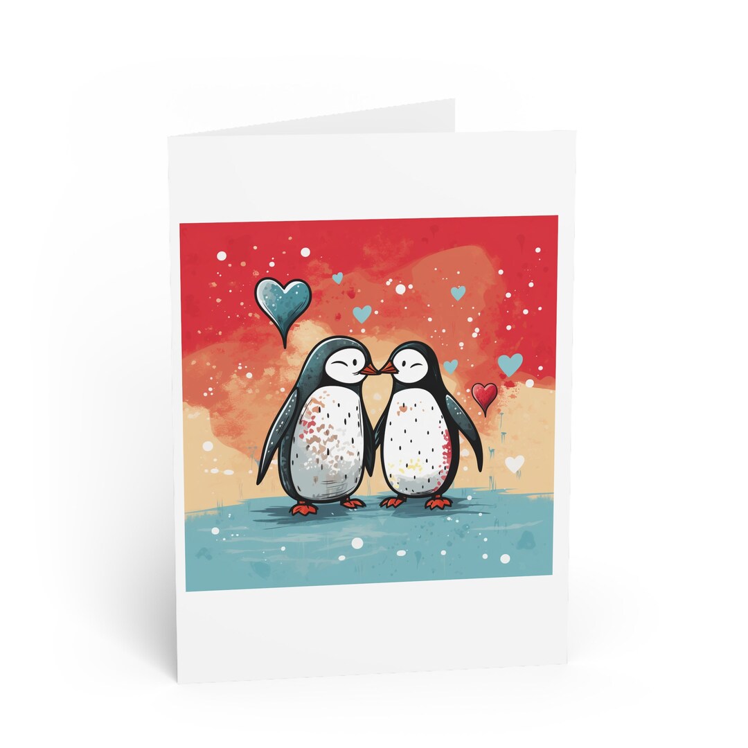 Love Penguins Wedding Card - Etsy