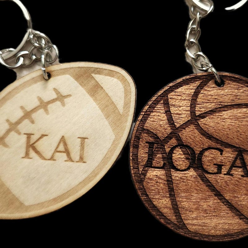 Mahogany Wood Keychain - Etsy