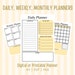 Yellow Plain Daily Planner Printable Planner Digital Planner Cute ...