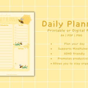 Bumble Bee Planners Printable Planner Digital Planner Yellow Diary ...