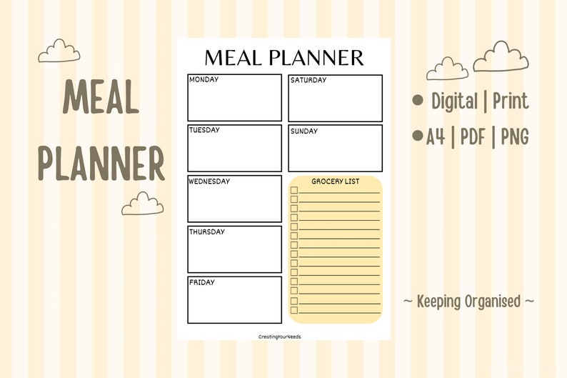 Yellow Plain Daily Planner Printable Planner Digital Planner Cute ...
