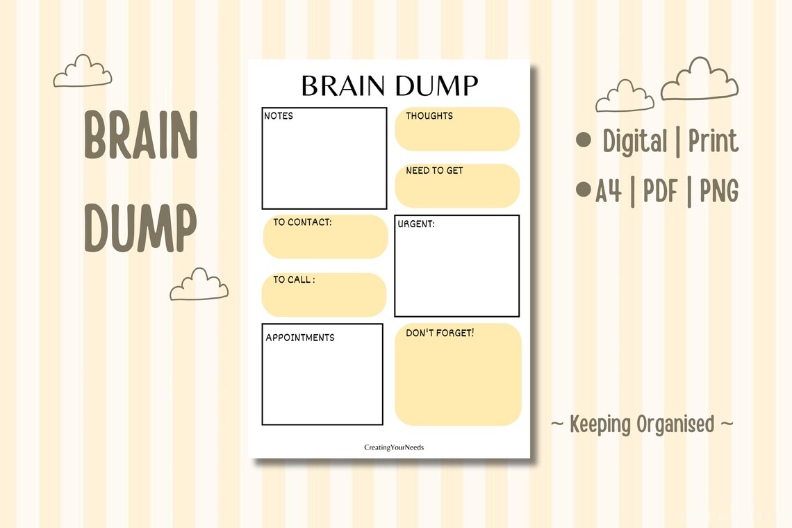 Yellow Plain Daily Planner Printable Planner Digital Planner Cute ...