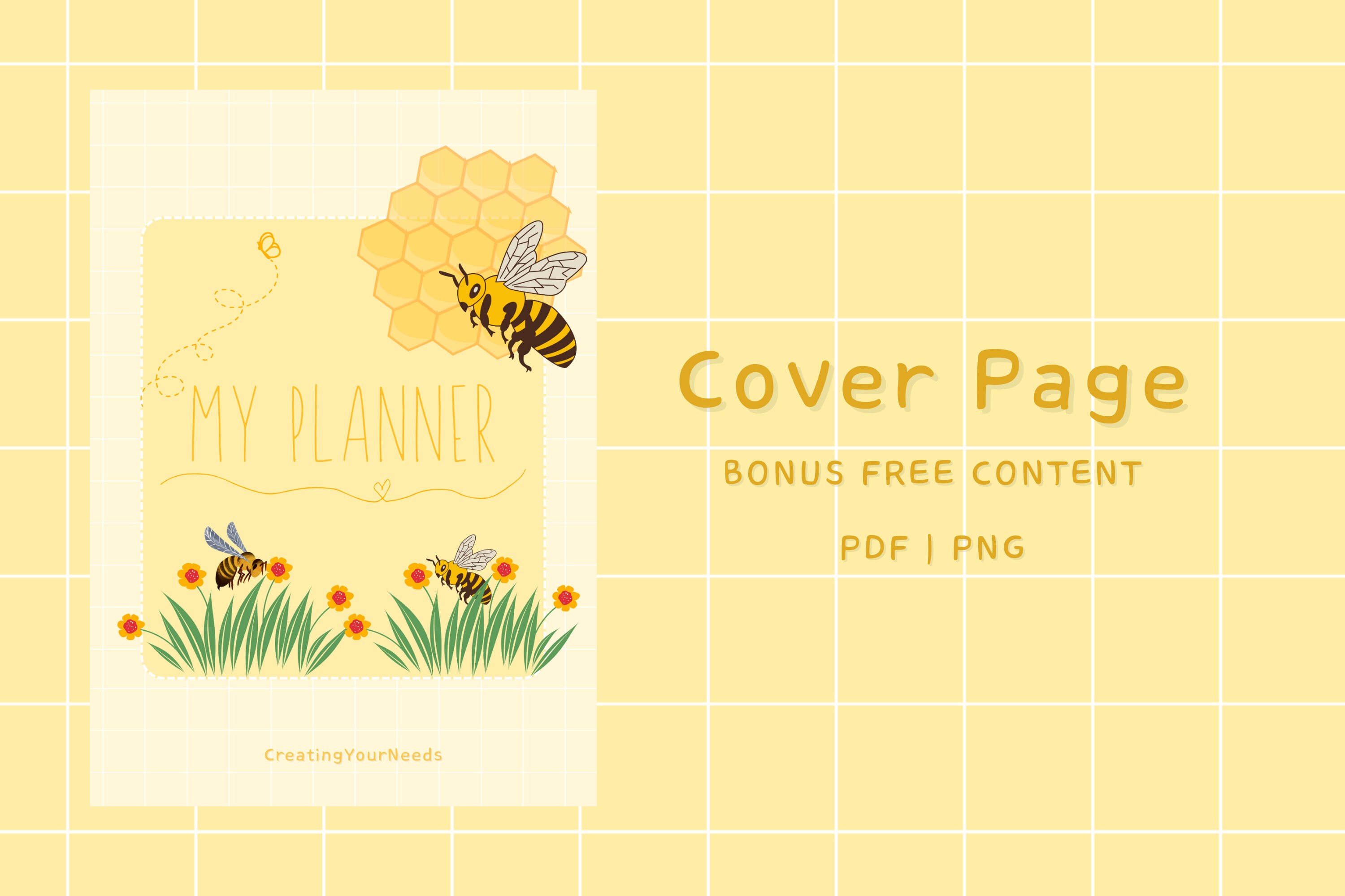 Bumble Bee Planners Printable Planner Digital Planner Yellow Diary ...