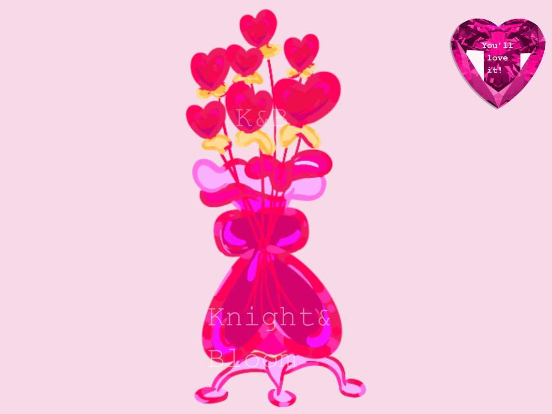 Cute Heart Themed Clipart PNG | Valentines Day Doodle Digital Designs ...