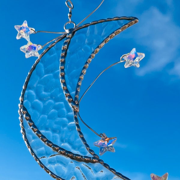 Stained Glass Pattern Moon and Stars - Etsy