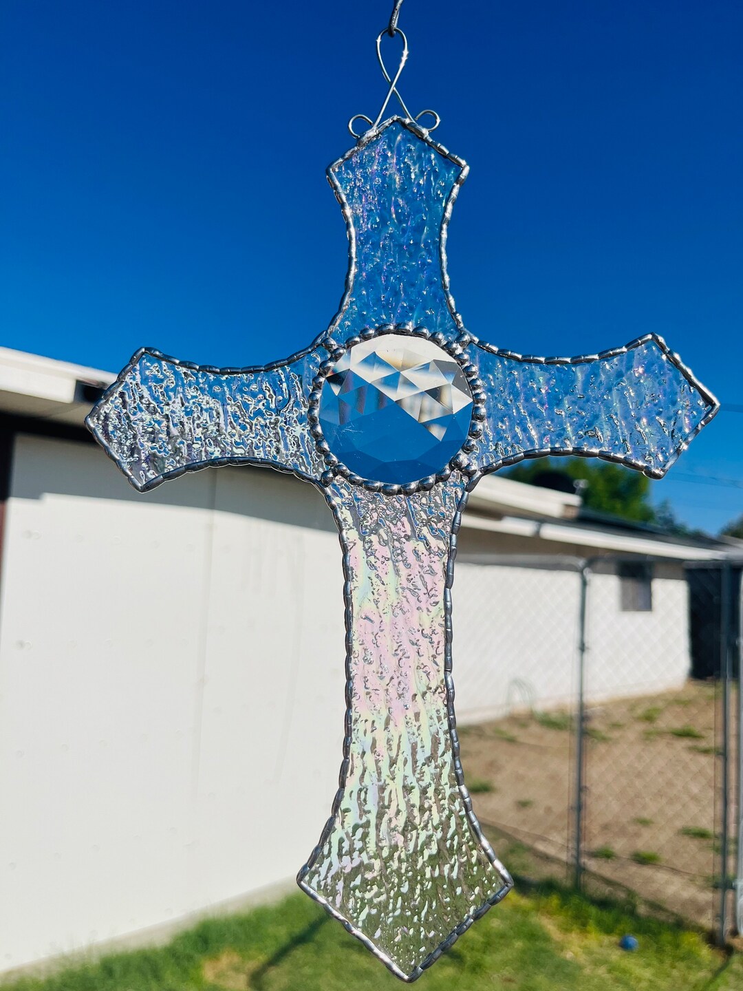 Stained Glass Cross Suncatcher, Wall Hanging - Etsy