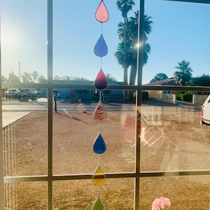 Stained Glass Handmade Colorful Raindrops - Etsy