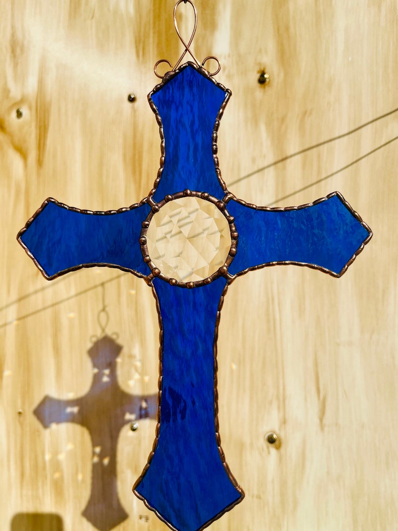 Stained Glass Cross Suncatcher, Wall Hanging - Etsy