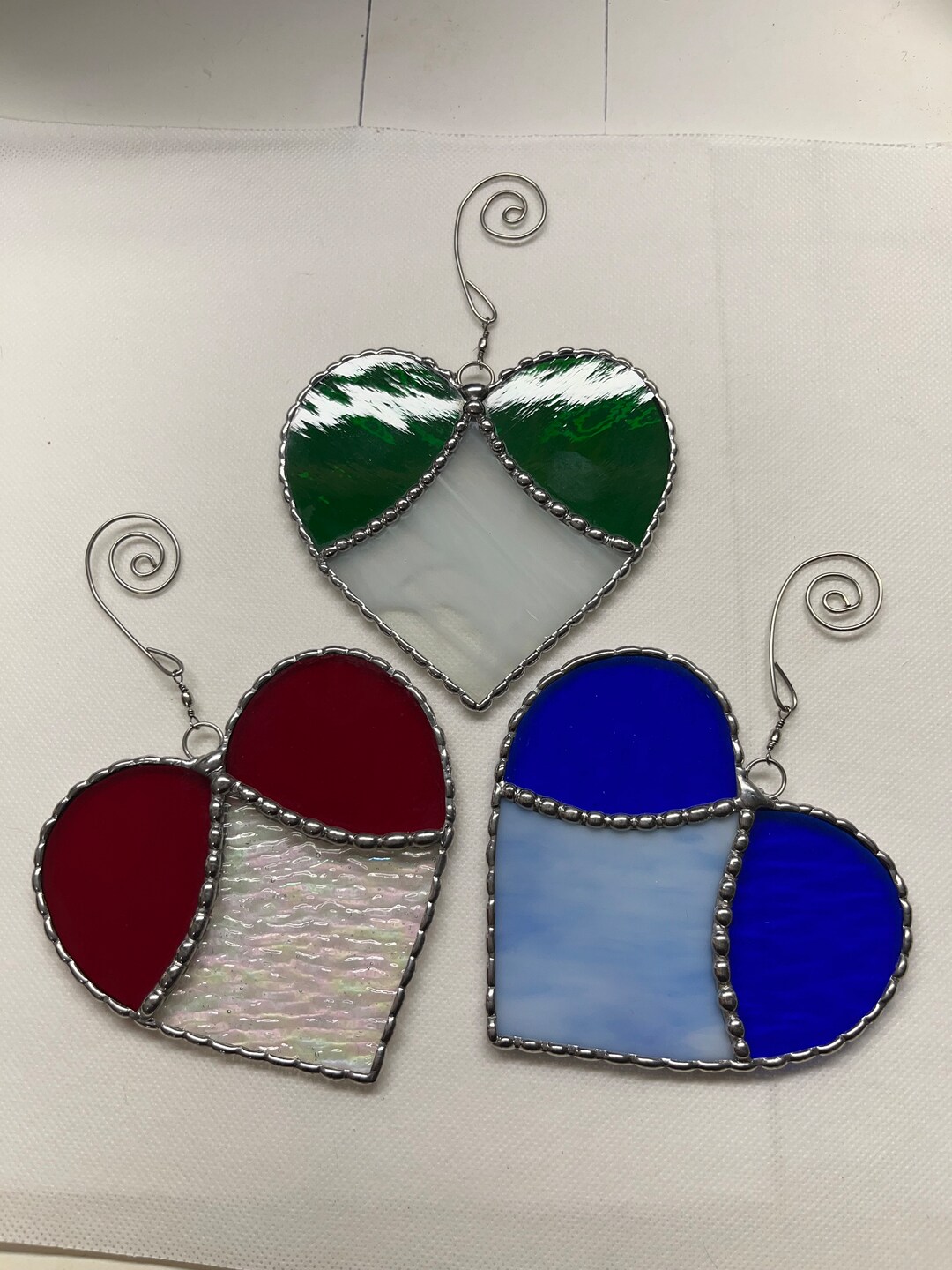 Handmade Stained Glass Hearts 4 X 4 Sun Catcher - Etsy