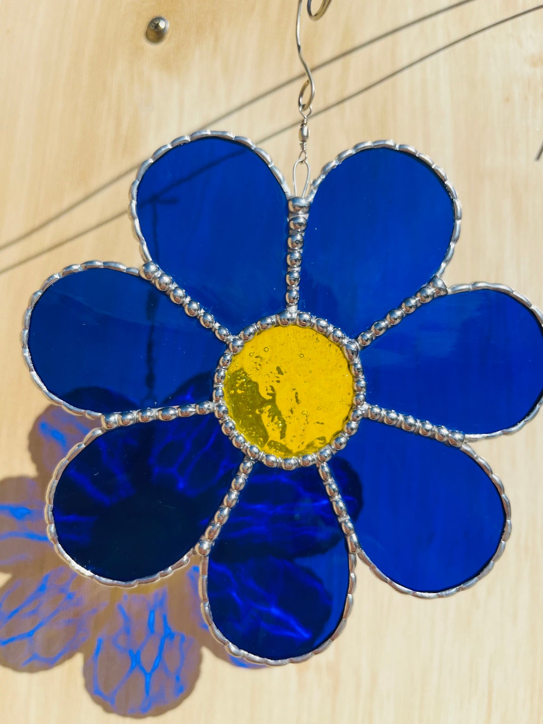 Stained Glass Daisy Sun Catcher - Etsy