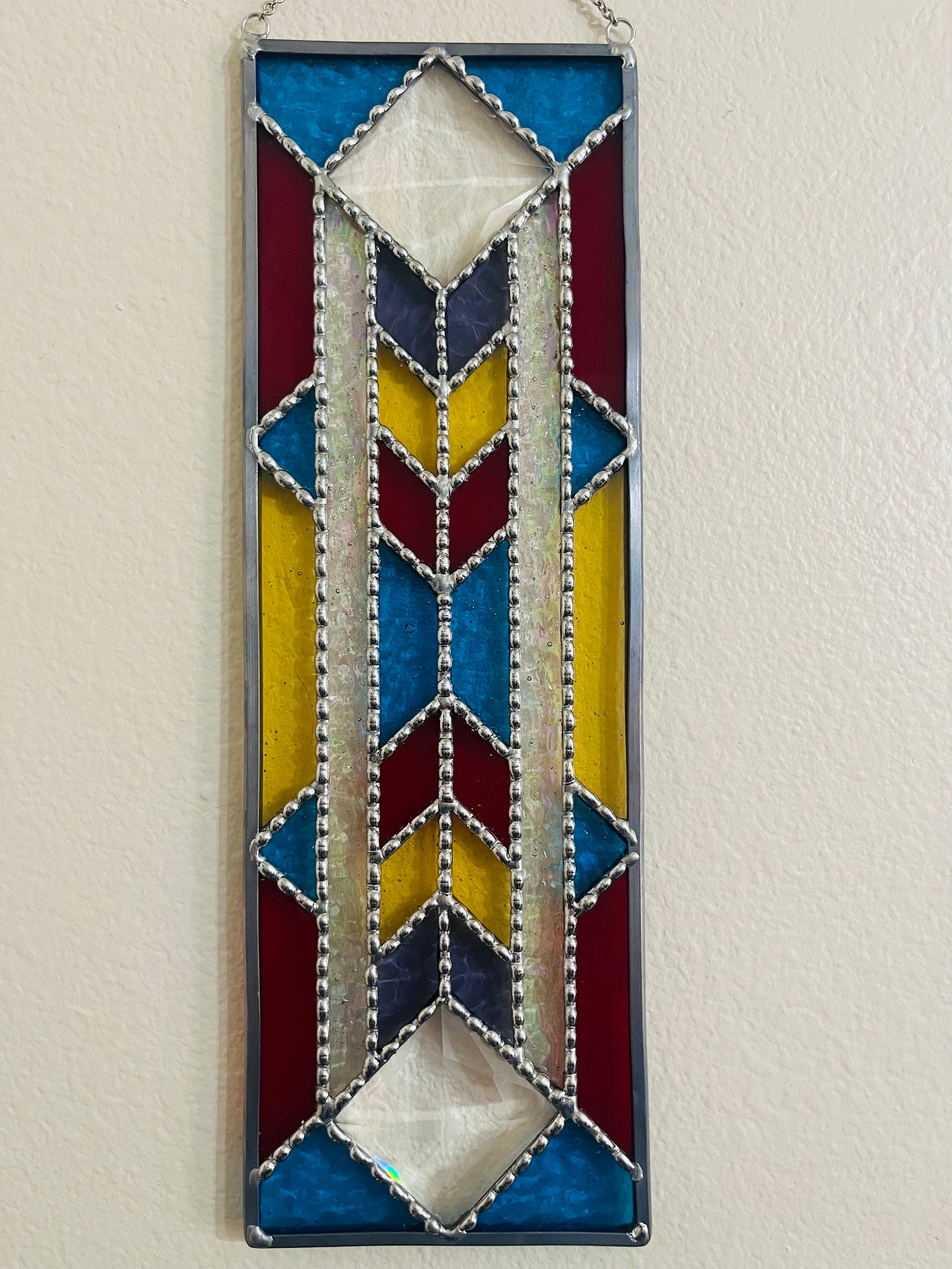 Stained Glass Hand Crafted Southwest Style Panel - Etsy