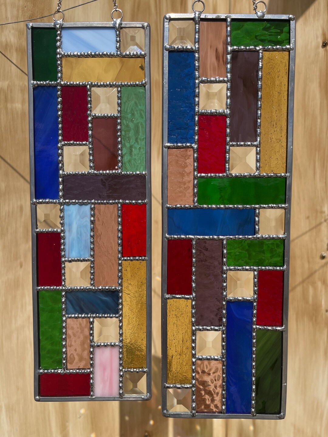 Stained Glass Handmade Colorful Panels - Etsy