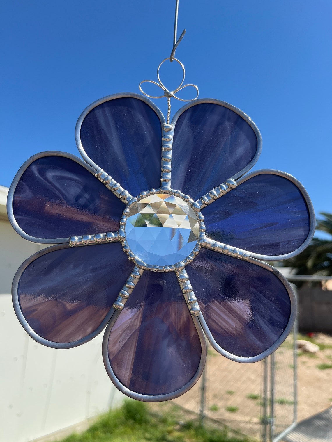 Large Stained Glass Sun Catcher Daisy/flower - Etsy