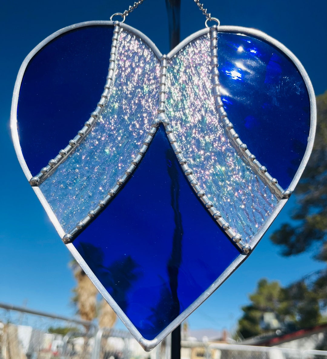 Stained Glass Heart Window Hanging / Sun Catcher - Etsy