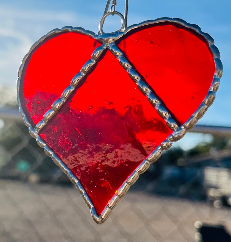 Handmade Stained Glass Heart - Etsy