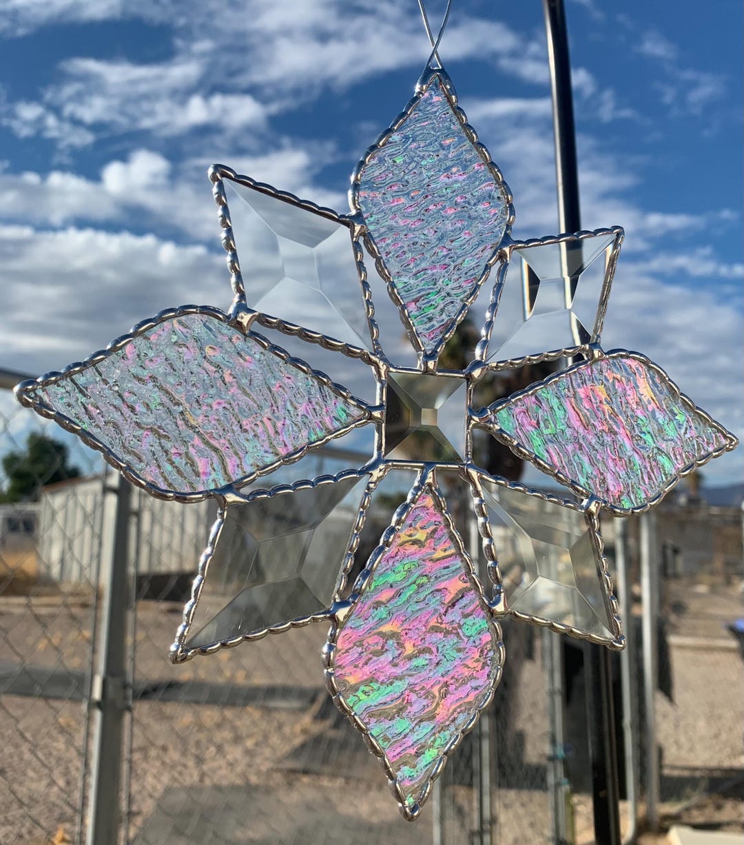 Stained Glass Snowflake Sun Catcher - Etsy