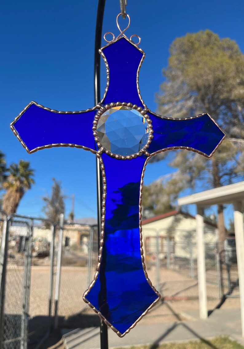 Stained Glass Cross Suncatcher, Wall Hanging - Etsy