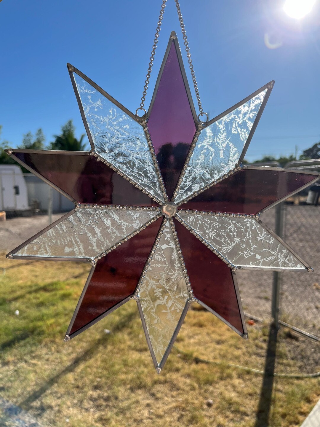 Large 12 X 12 Stained Glass Blue Star - Etsy
