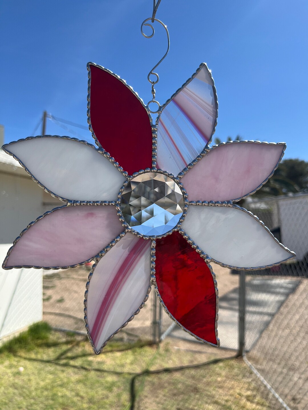Stained Glass Handmade Sun Catcher Flower - Etsy