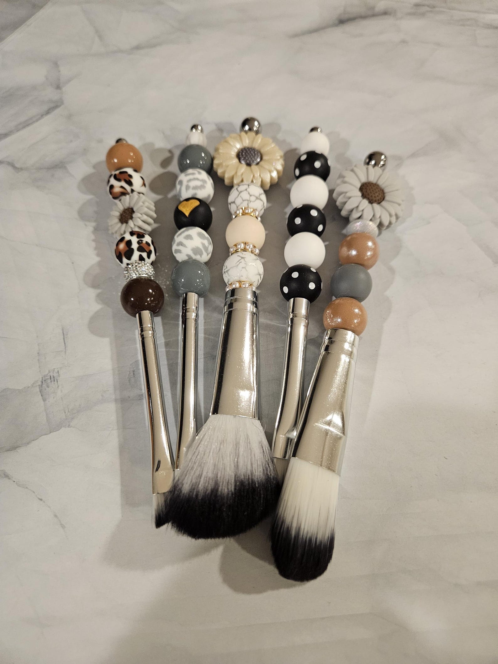 Beaded Custom Makeup Brush Set - 5 Piece Unique Makeup Brush Set | One ...