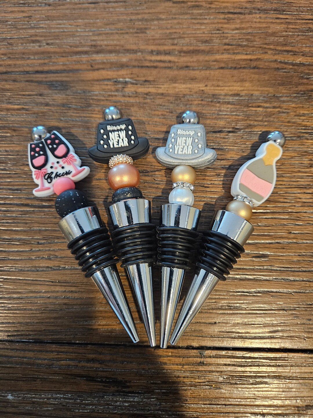 Beaded Wine Stopper New Year's Cheers Celebration - Etsy