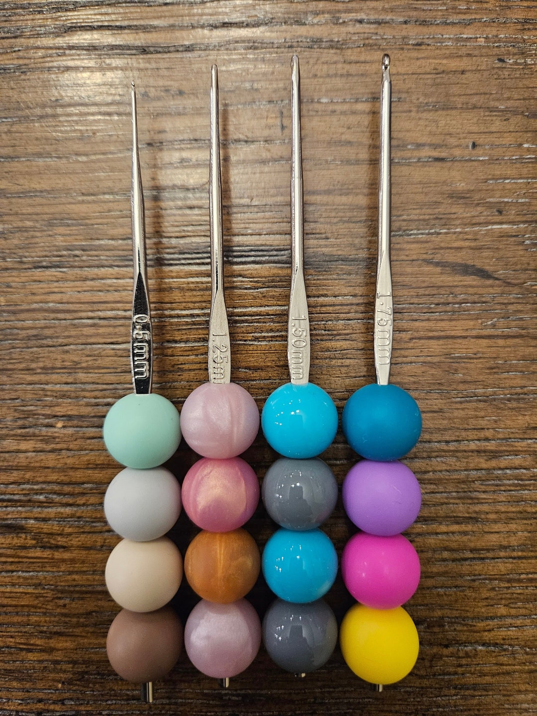 Beaded Crochet Hook Set: Ergonomic Comfort Grip, Various Sizes - Etsy