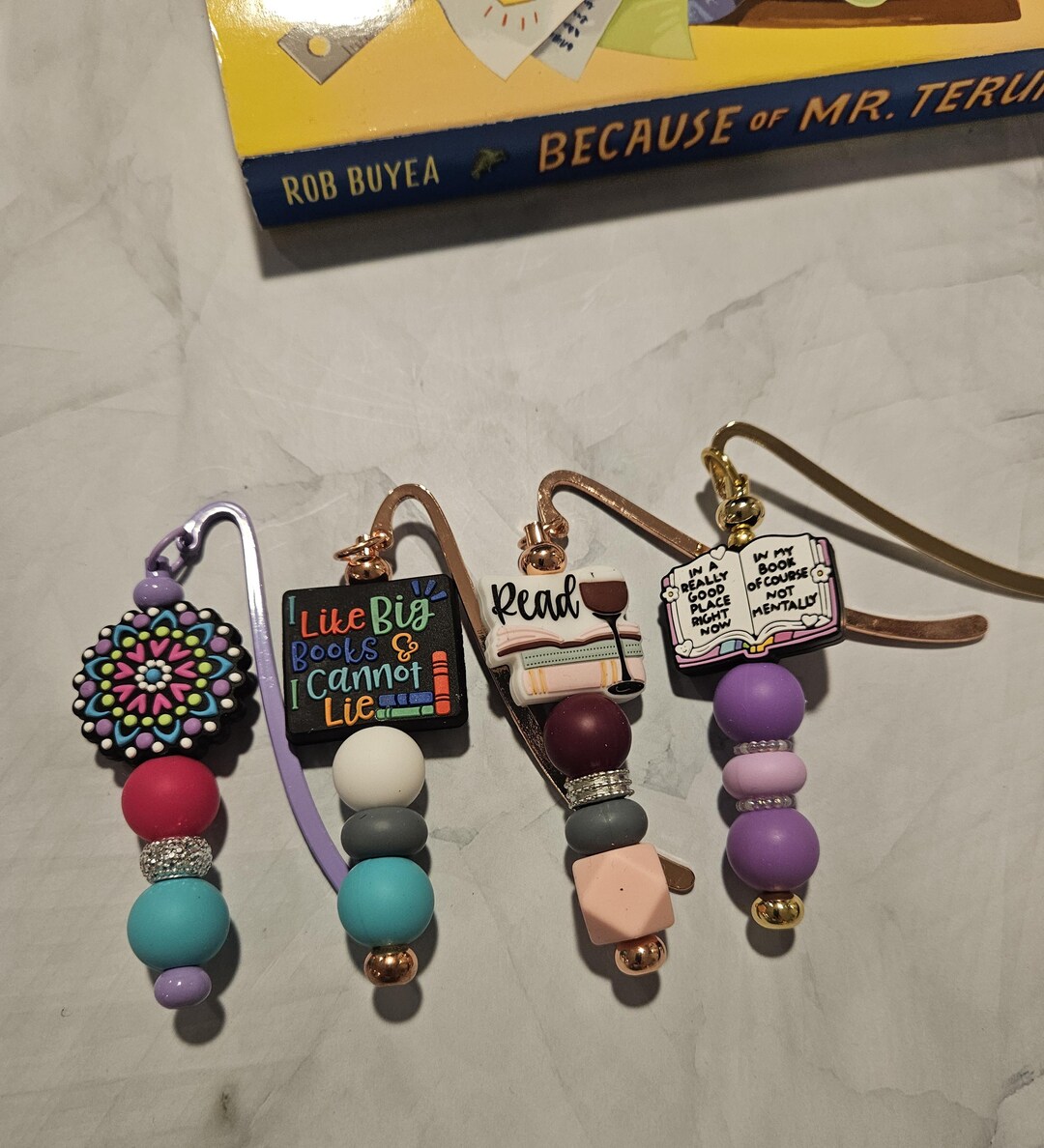 Handmade Beaded Silicone Bookmark | Unique Bookmark Gifts for Her ...