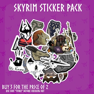 Skyrim Enthusiast Sticker Pack for the True Dragonborn - Etsy