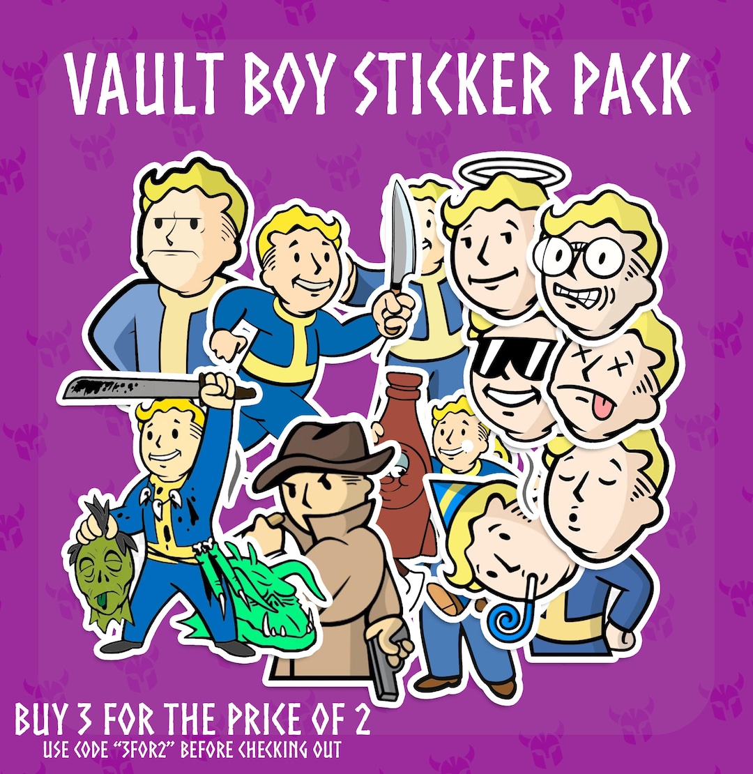 Vault Boy Sticker Pack Retro Fallout Inspired Designs for Gamers - Etsy