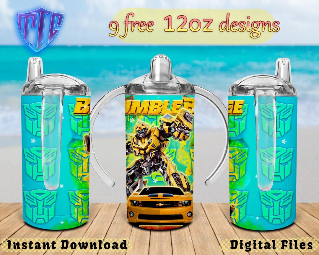 Bumblebee Sippy 12oz Tumbler Design, Transformer Sublimation Design ...