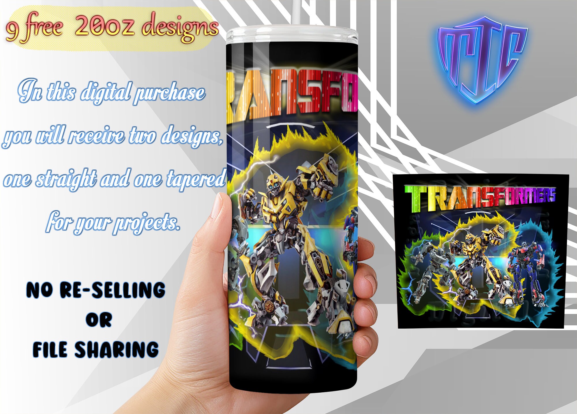Transformers Tumbler, 20oz Design, Kids Sublimation Png, Straight and ...