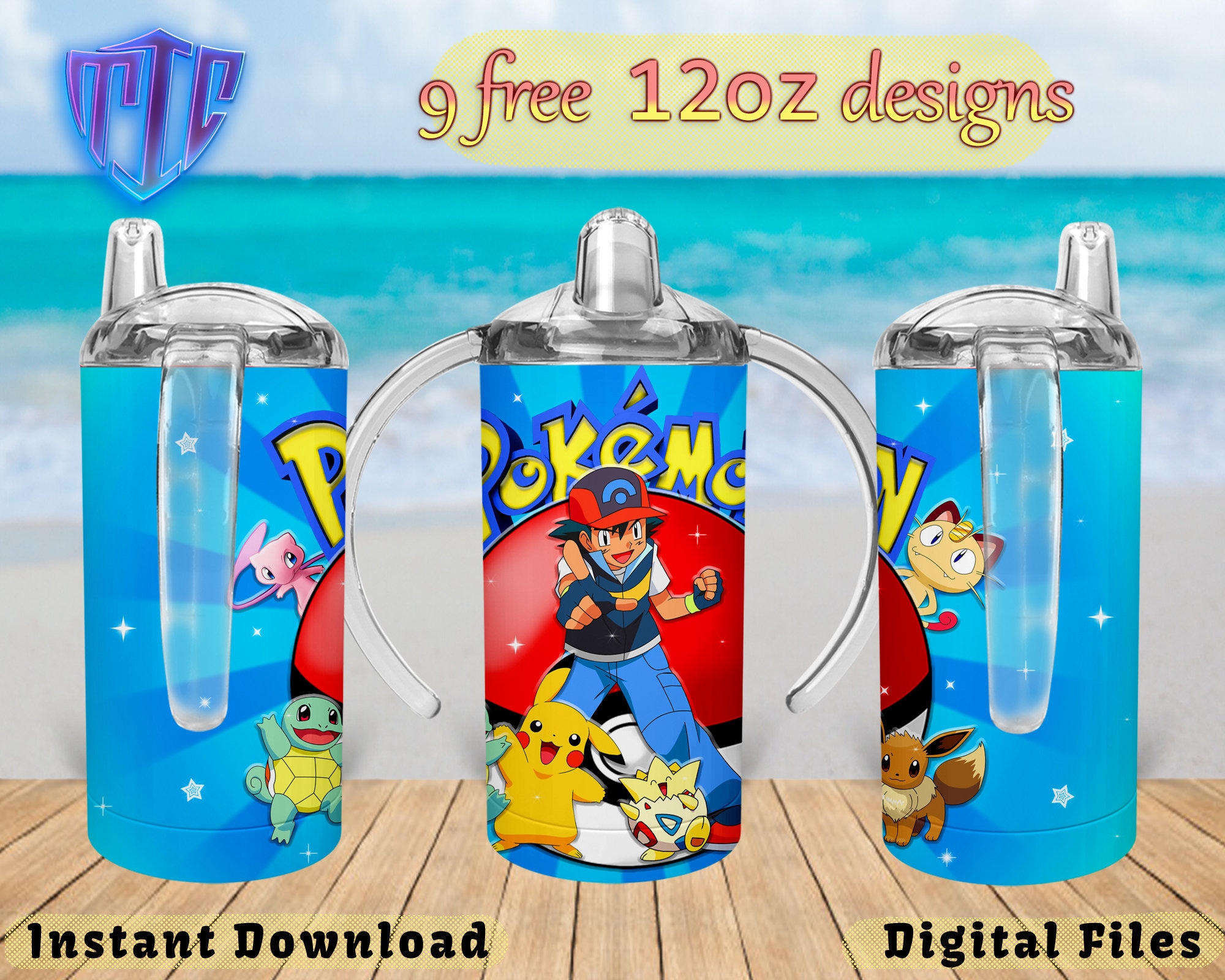 Pokemon Sippy 12oz Tumbler Design, Doggy Sublimation Design, Kids Cup ...
