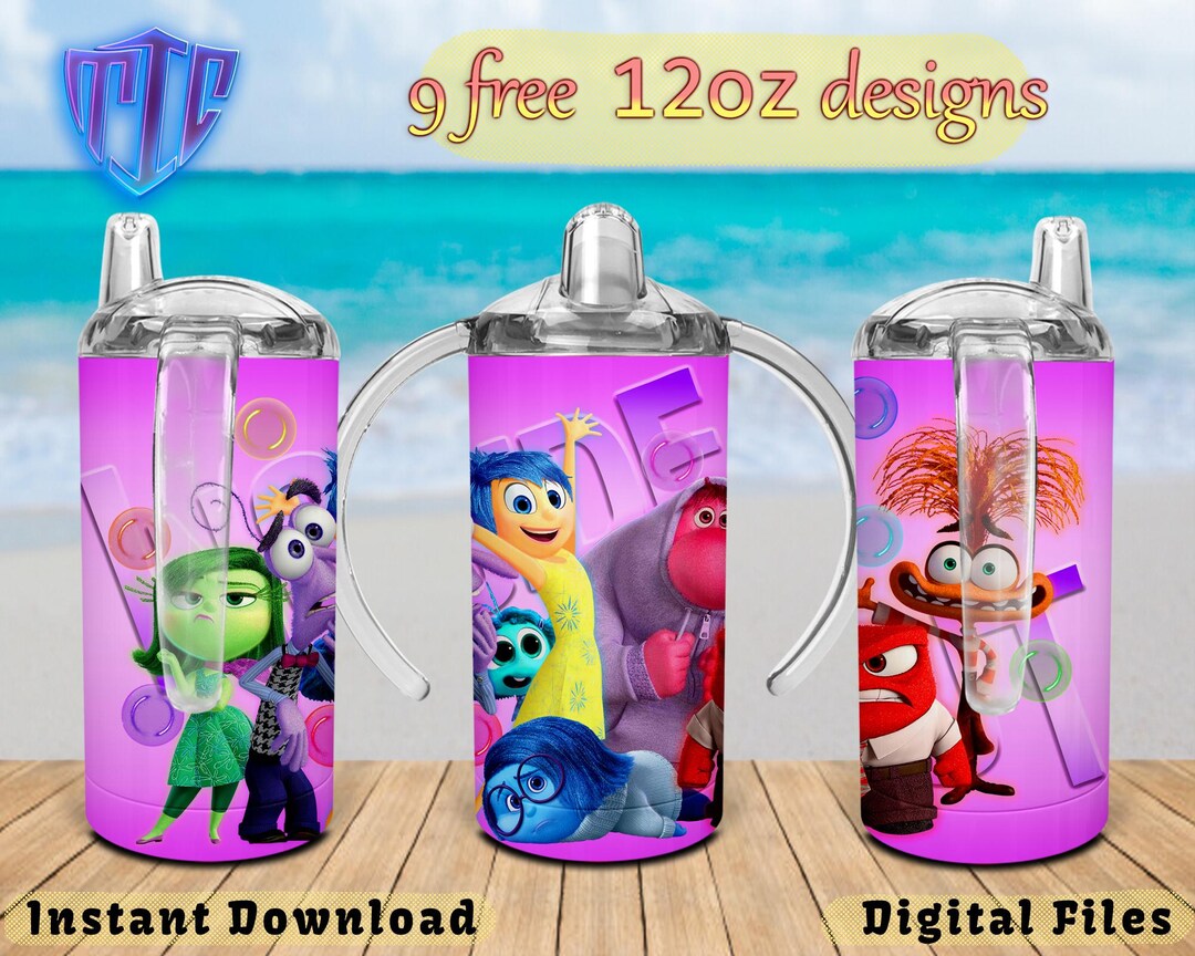 Inside Out 2 Sippy 12oz Tumbler Design, Doggy Sublimation Design, Kids ...
