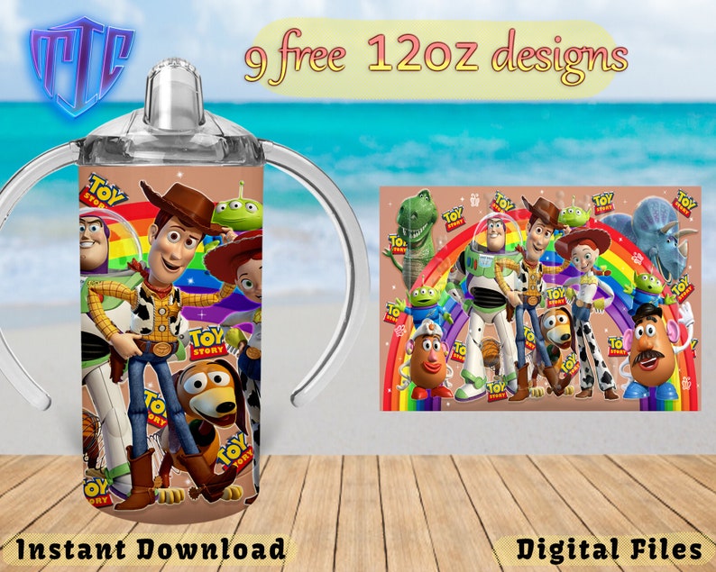 Toy Story Sippy 12oz Design, Sublimation Tumbler Design, Kids Cup ...